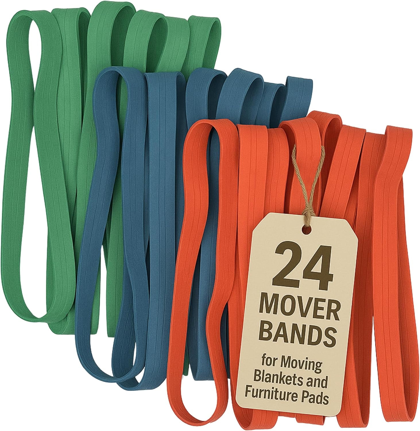 24 Pack Moving Blanket Rubber Bands - Heavy Duty Extra Large Packing ...