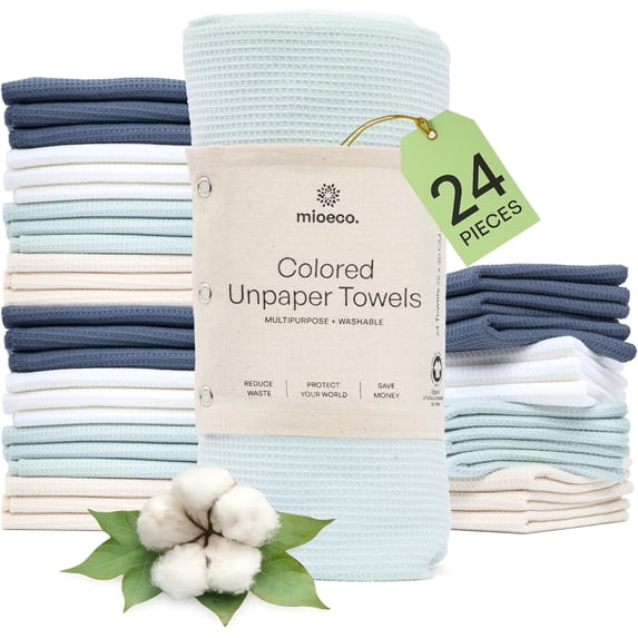 24 Pack Multicolored Reusable Organic Cotton Dish Cloths - Walmart.com