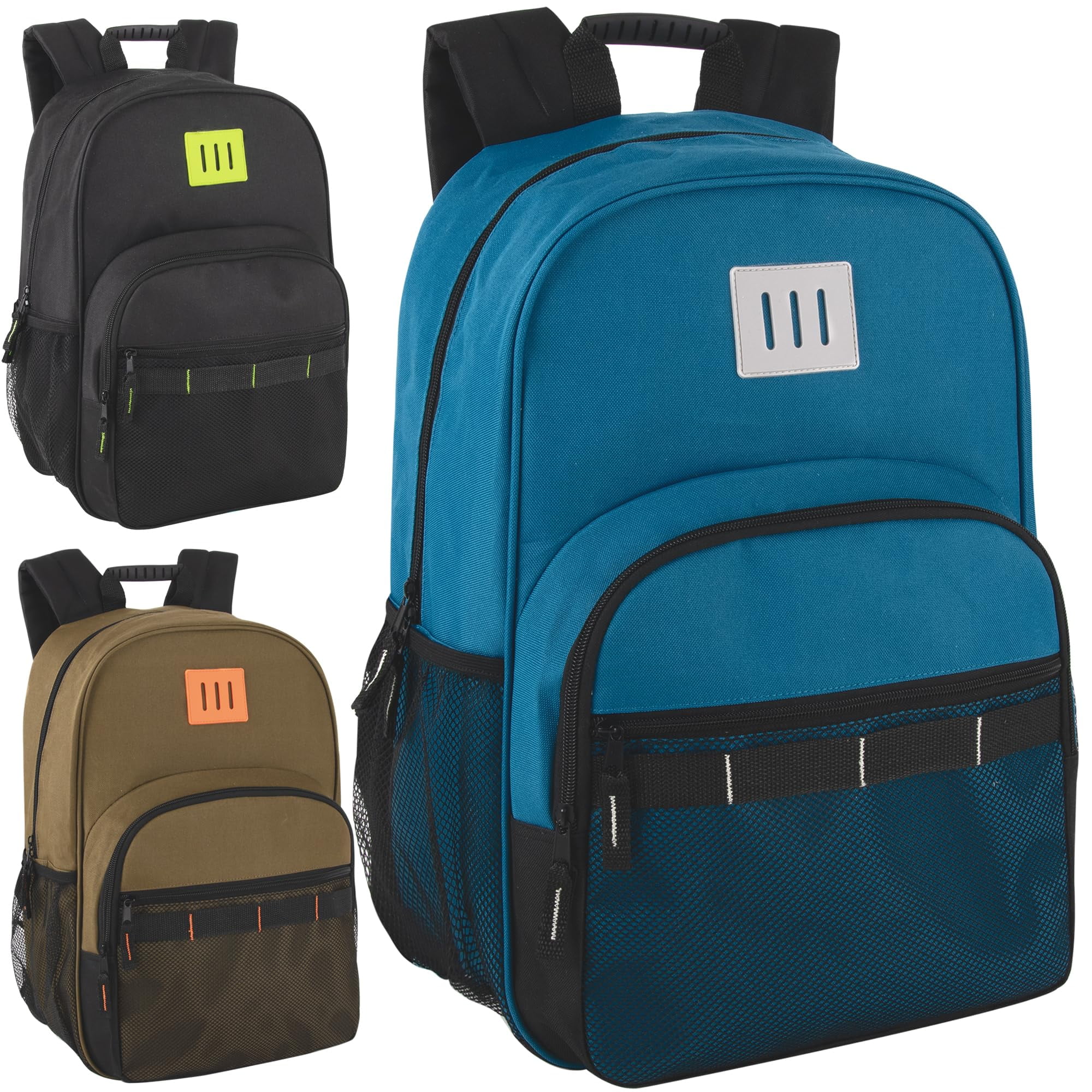 24 Pack Multipocket Backpacks with Front Zippered Pockets and Side Mesh ...