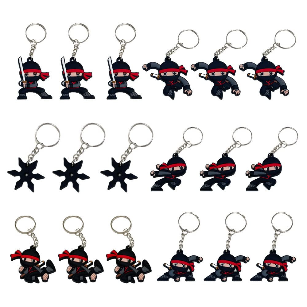 24 Pack Ninja Keychains Key Ring Decoration Ninja Warrior Party Favor ...
