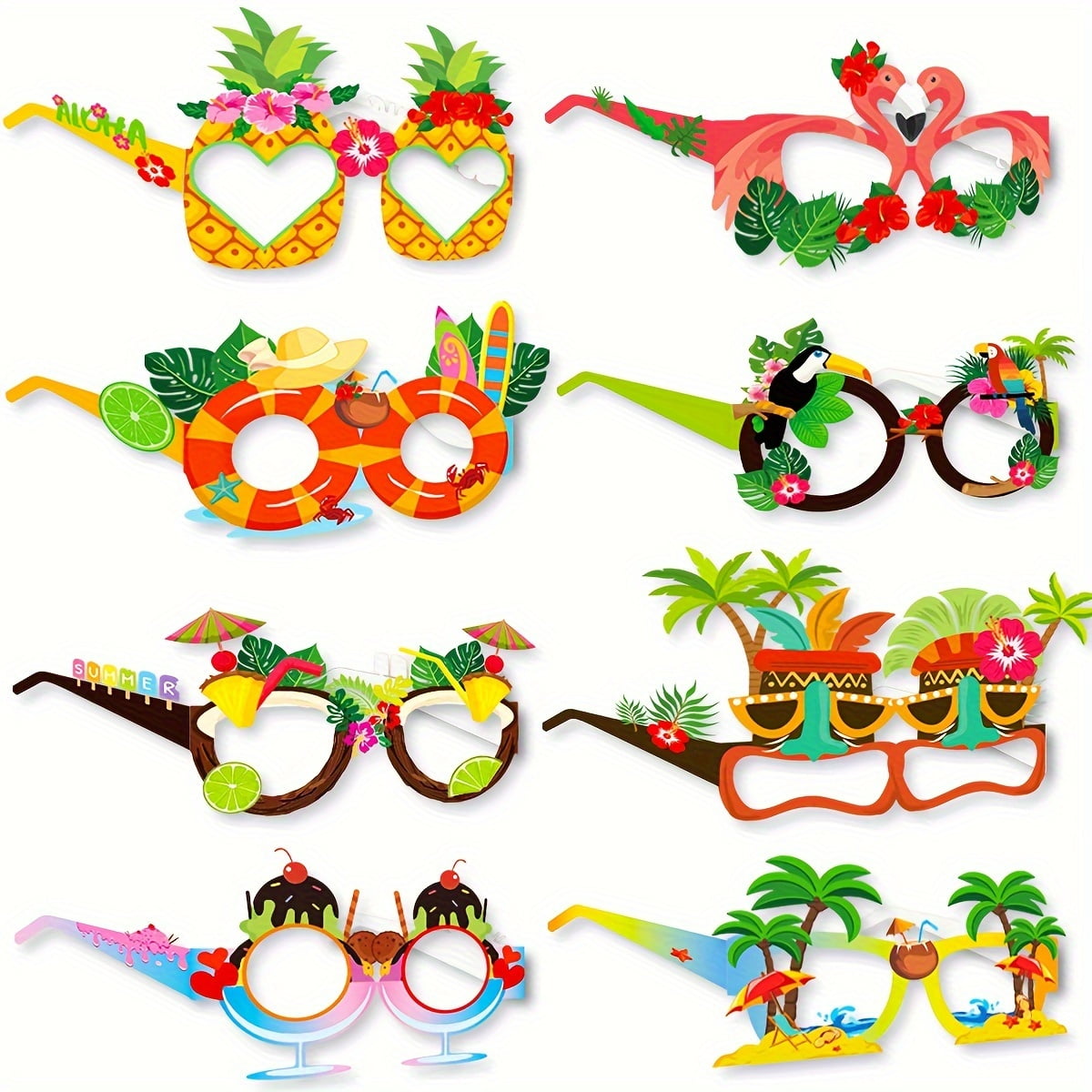 24 Pack Novelty Hawaiian Sunglasses Party Supplies, Funny Luau Party ...