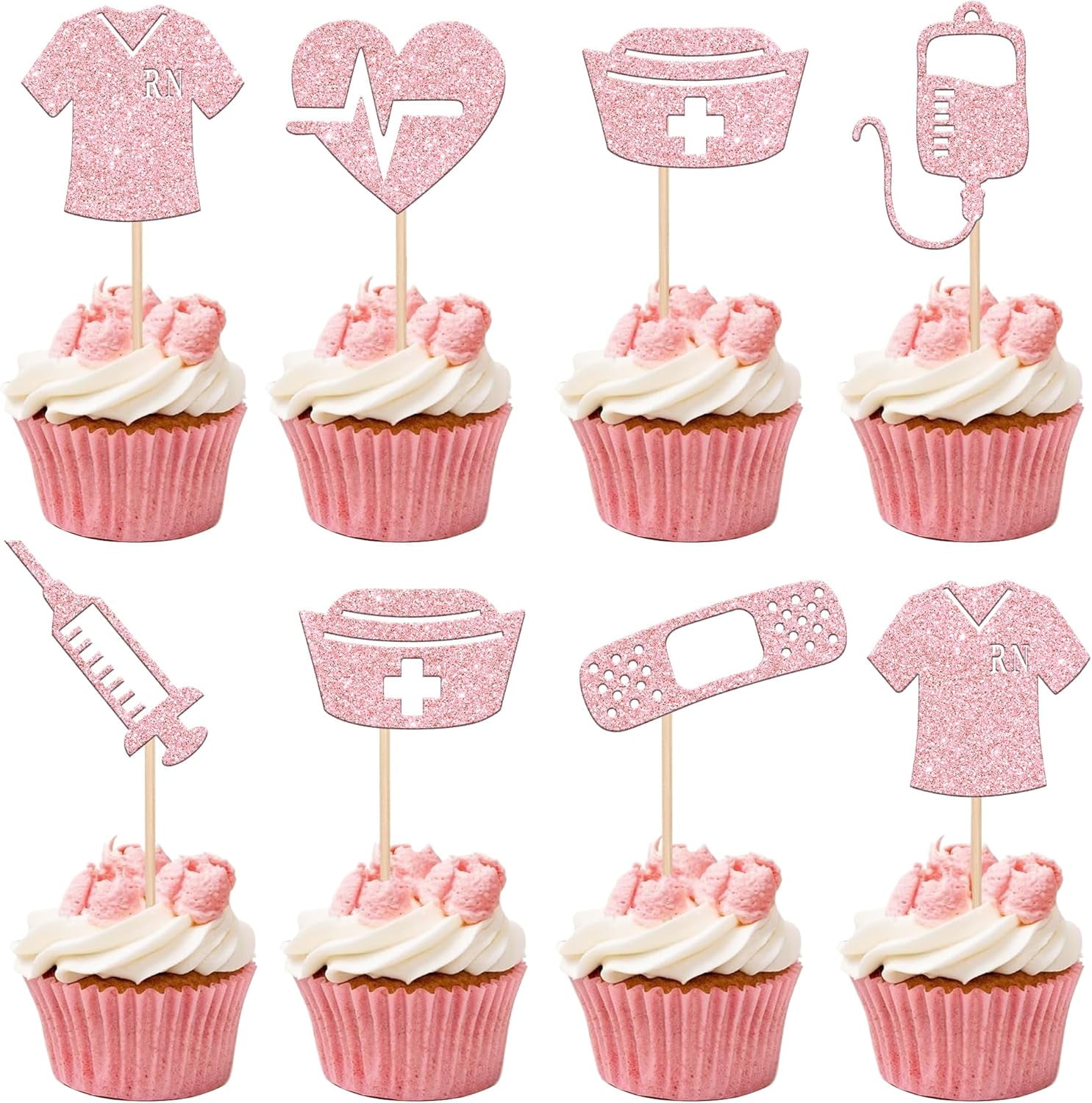 24 Pack Nurse Cupcake Toppers Nurse Decorations for Party Nursing ...