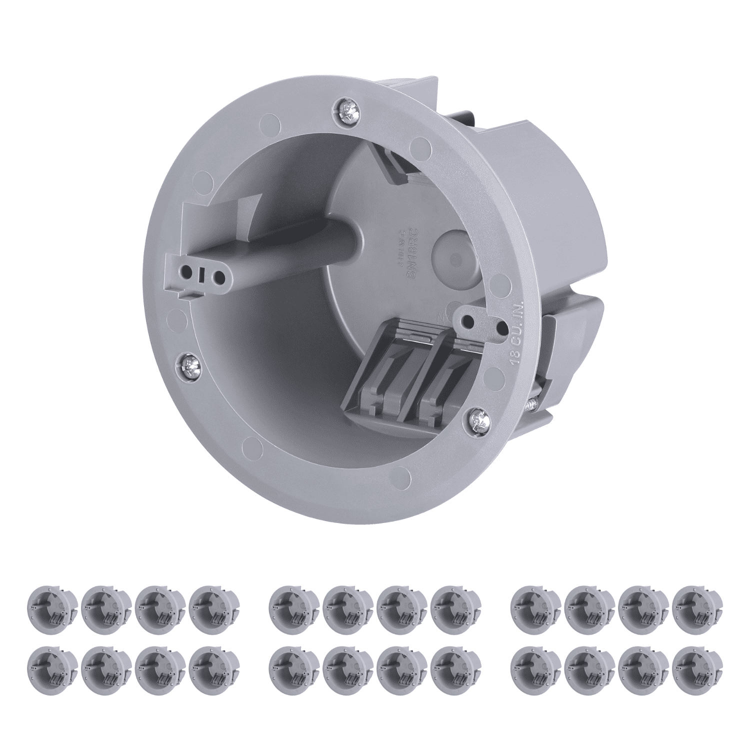 24 Pack One Gang Old Work Round Electrical Outlet Box, 18 Cubic Inch ...