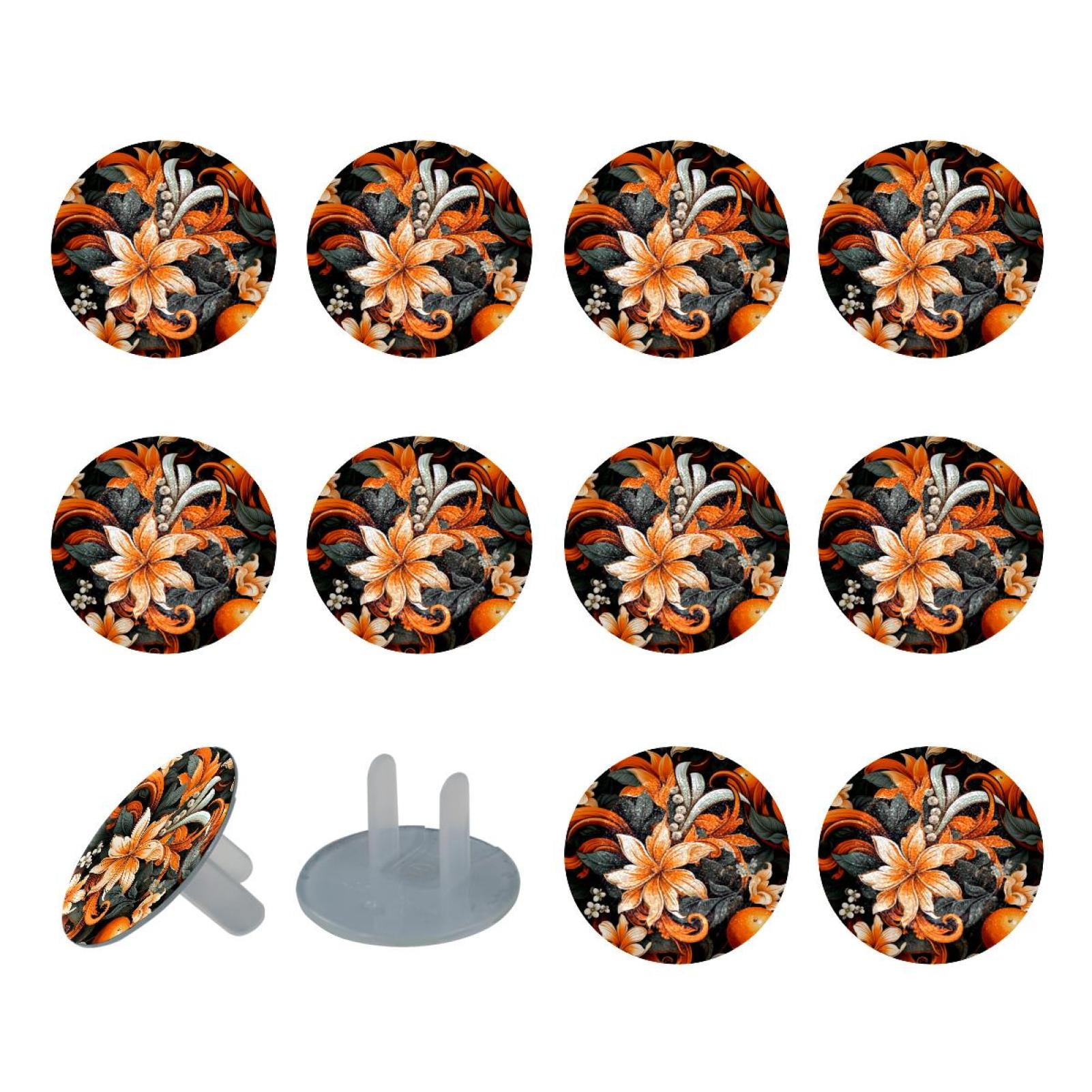 24 Pack Orange Outlet Covers Baby Proofing, Child Safety Plug Covers ...
