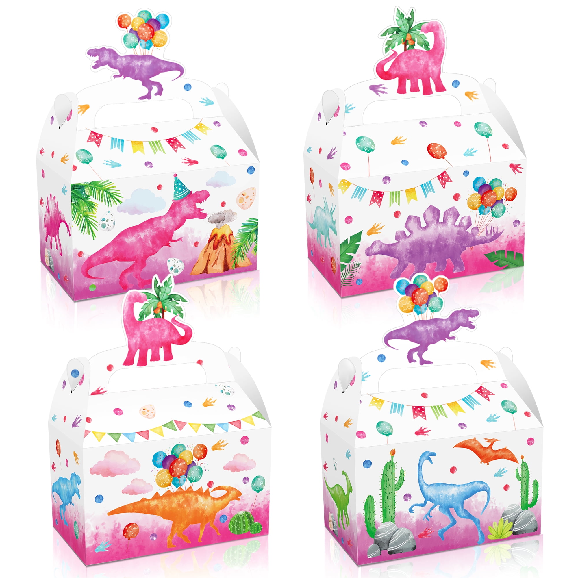 Partystadl 24 Pack Dinosaur Party Favor Boxes, Eco Cardboard Gift Bags ...