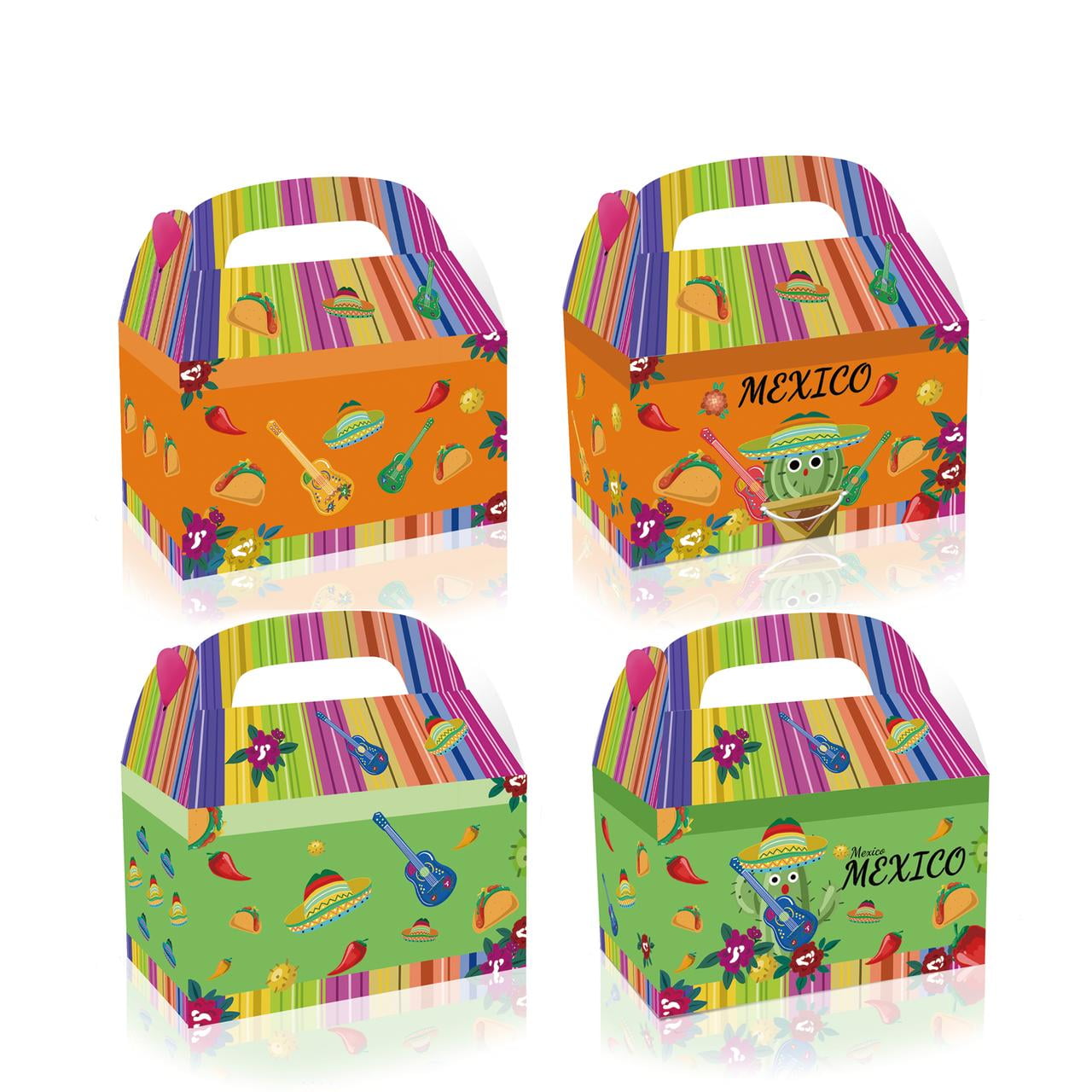 24 Pack Party Favor Boxes, Mexico Cactus Gift Treat Bags, Gable Boxes ...