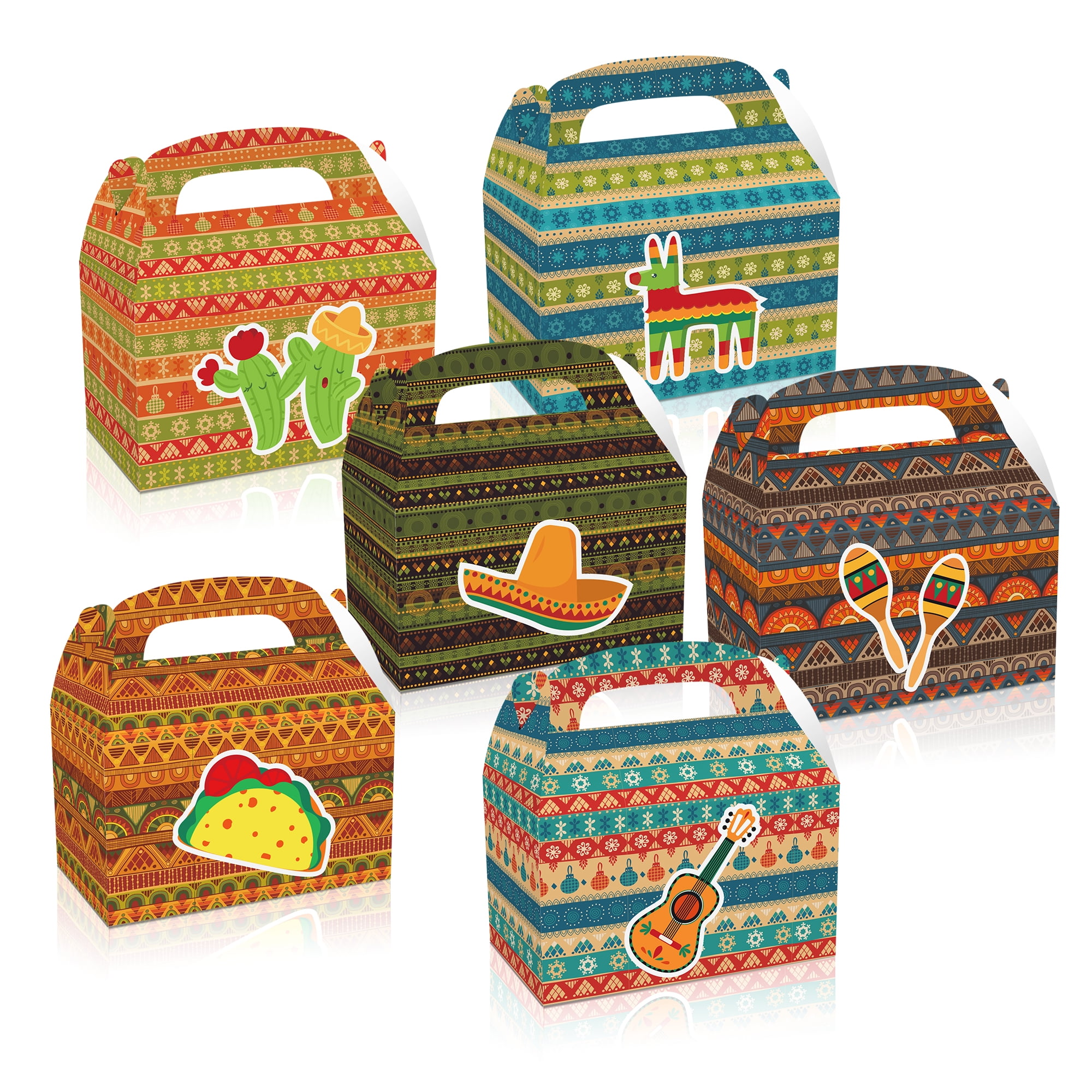 24 Pack Party Favor Boxes, Mexico Cactus Gift Treat Bags, Gable Boxes ...