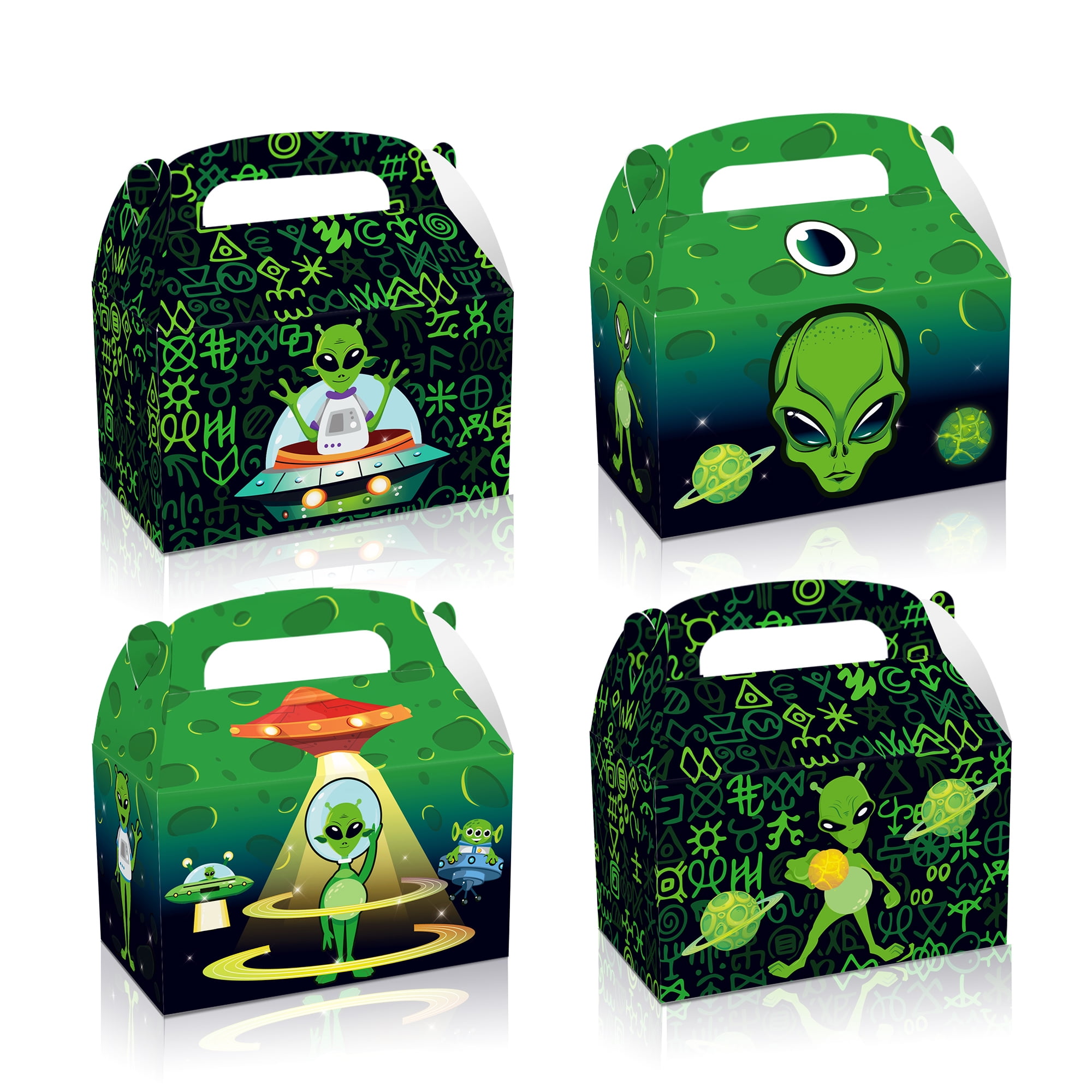 24 Pack Party Favor Boxes, UFO Gift Treat Bags, Outer Space Gable Boxes ...