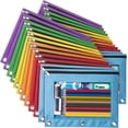 24 Pack Pencil Pouches for 3 Ring Binder, Smooth Zipper 3 Ring Binder ...