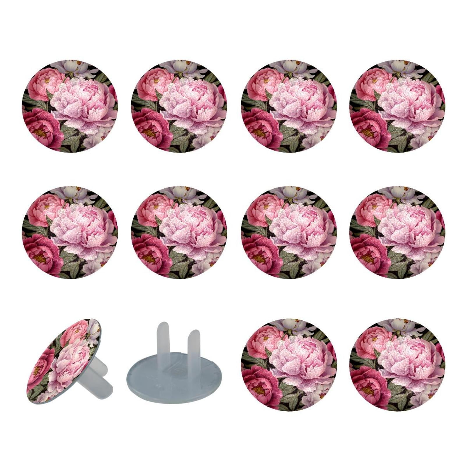24 Pack Peony Outlet Covers Baby Proofing, Child Safety Plug Covers for ...