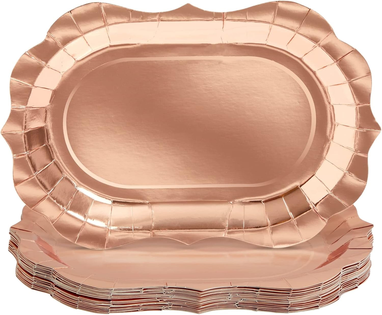 24-Pack Pink Disposable Serving Trays, Gold Foil Polka Dotted Party ...