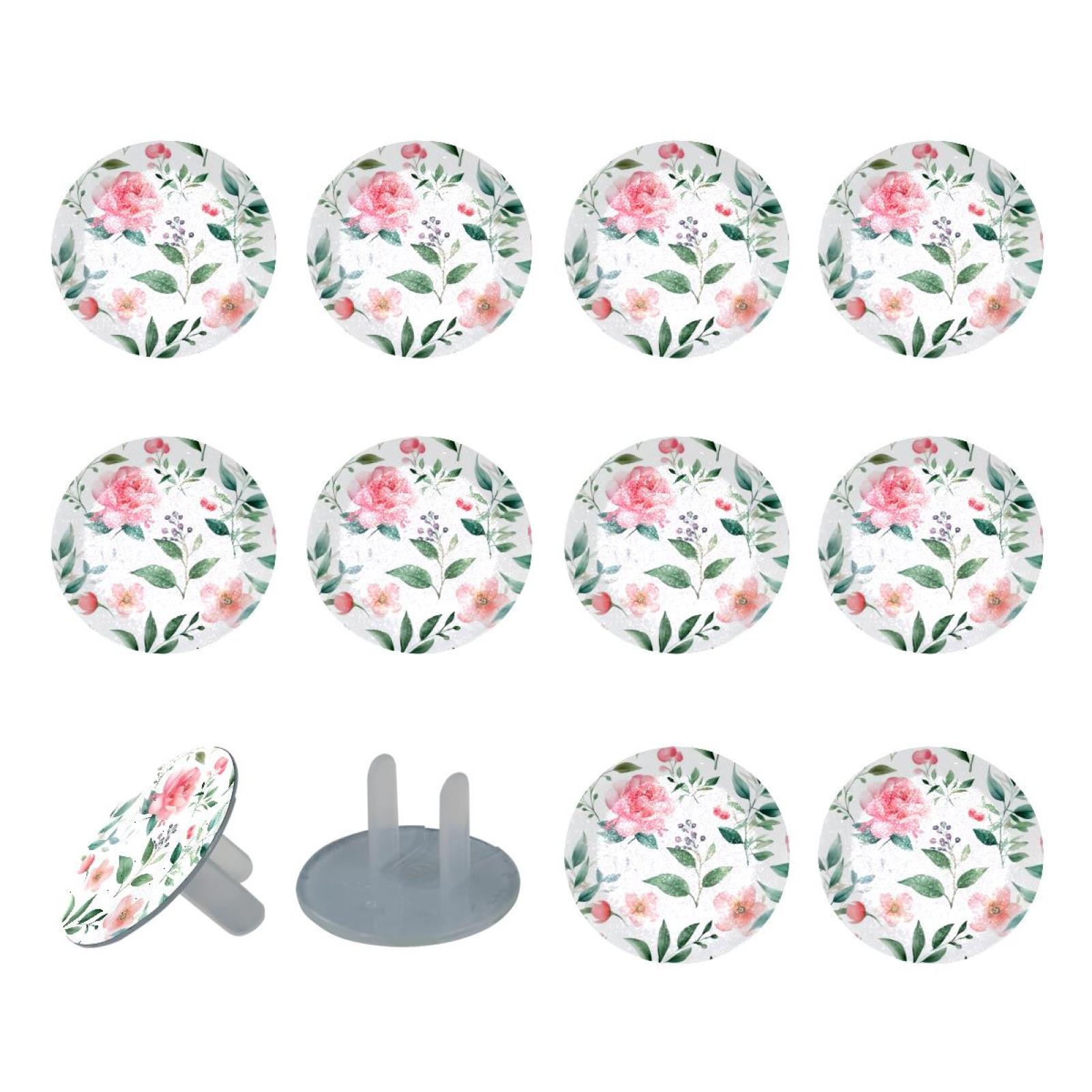 24 Pack Pink Flowers with Leaves Outlet Covers Baby Proofing Socket ...