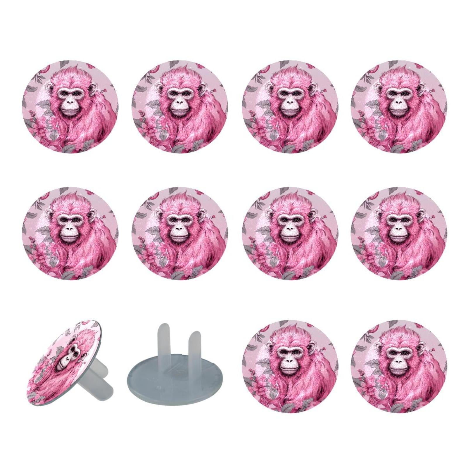 24 Pack Pink Monkey Orangutan Outlet Covers Baby Proofing, Child Safety ...