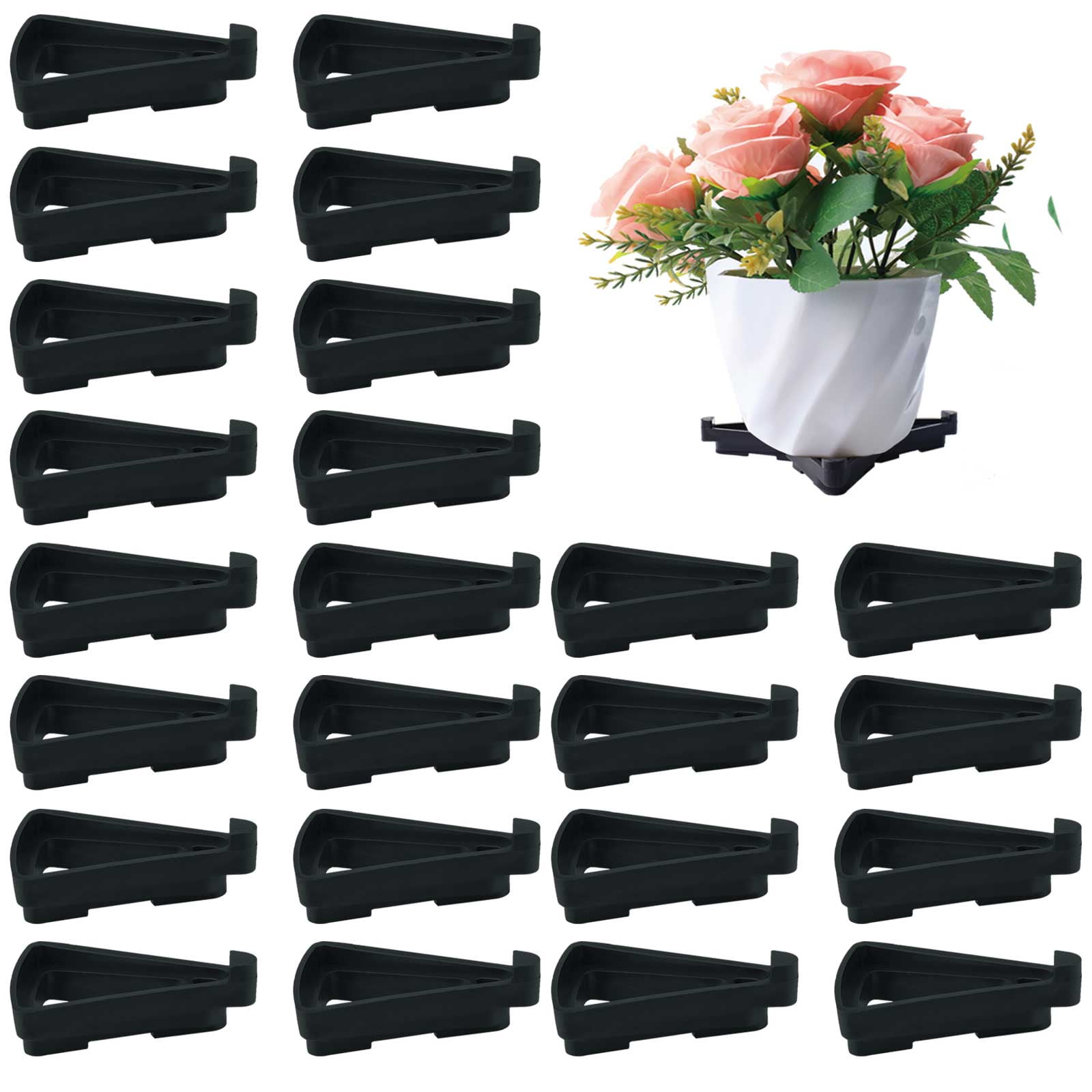 24 Pack Plant Pot Feet, Non Slip Pot Lifter Supports, Invisible ...