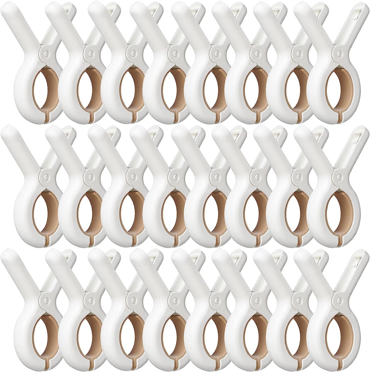 24 Pack Plastic Clothes Pins with Strong Anti-Rust Springs,Heavy Duty ...