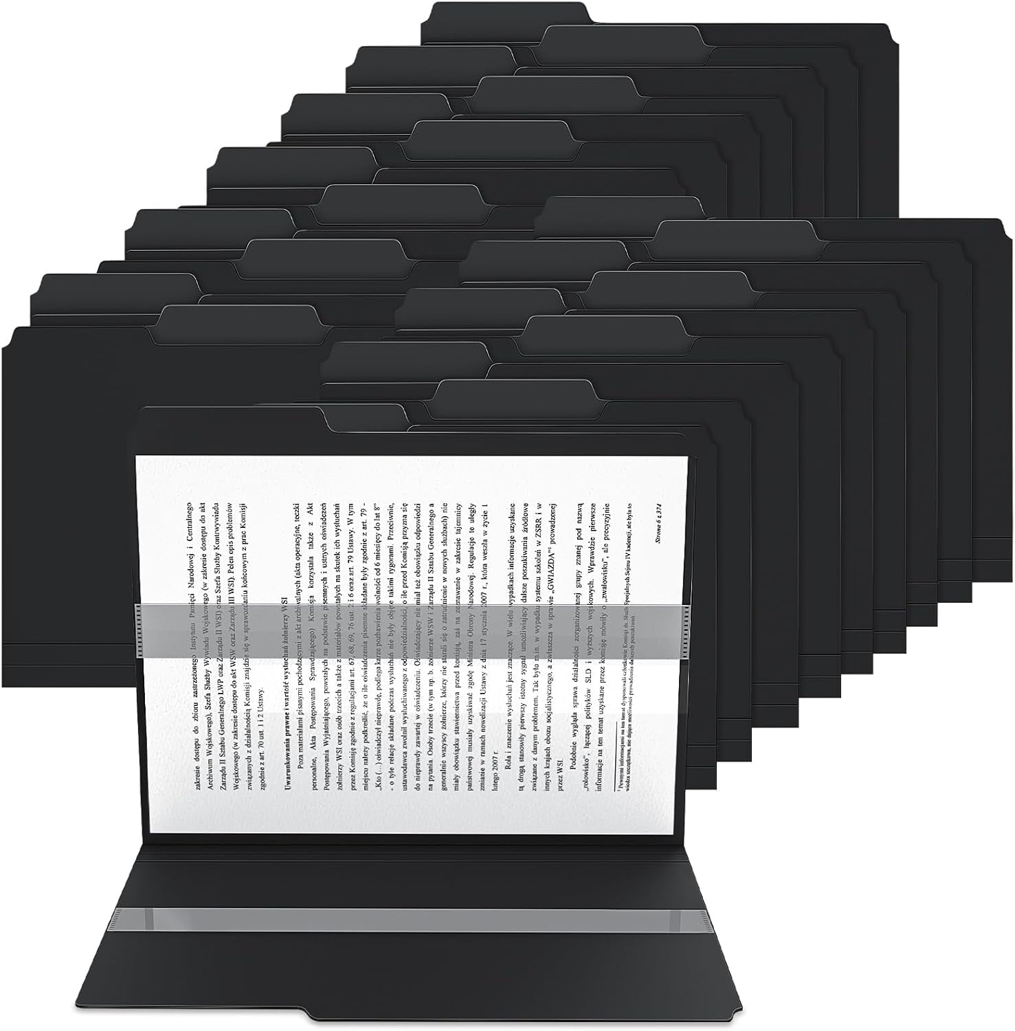 24 Pack Plastic Colored Manila File Folders,3 Tabs Heavy Duty File Folder with 1/3-Cut Tab ...