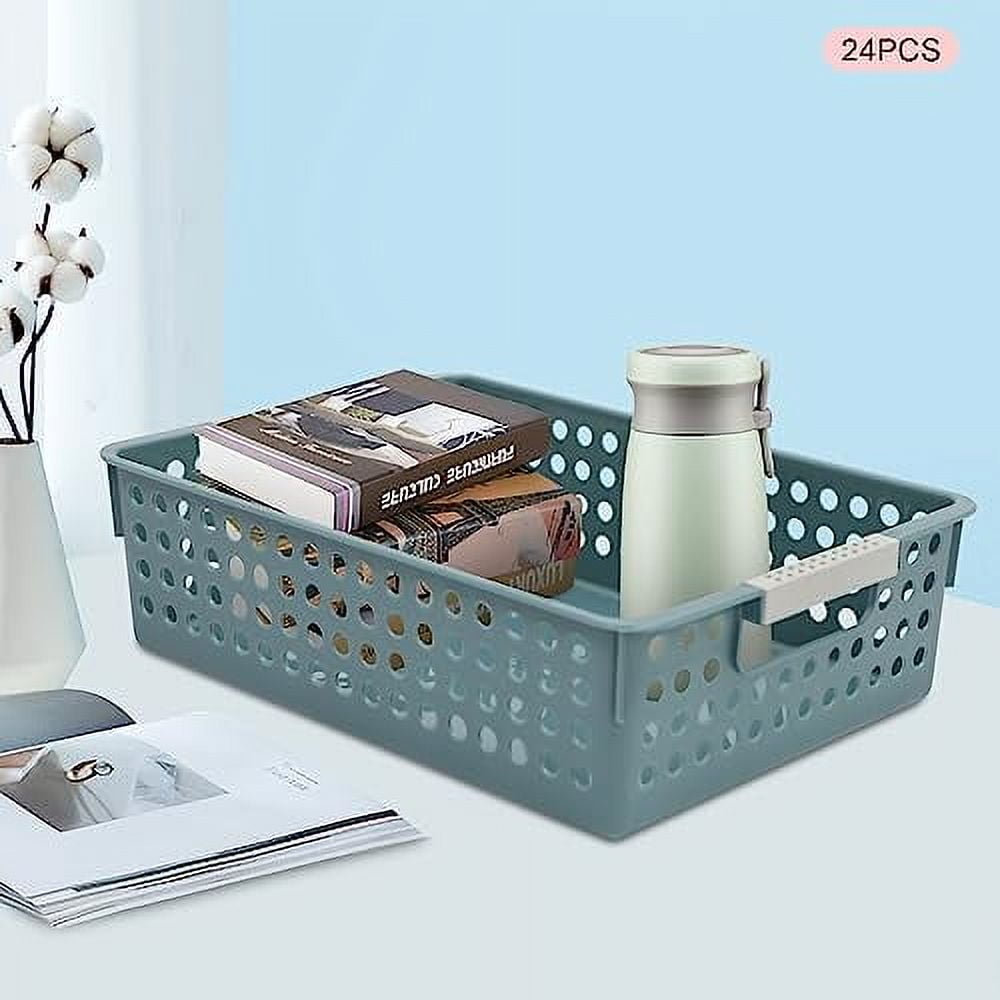 24 Pack Plastic Storage Baskets - Colorful Paper Organizer Baskets ...
