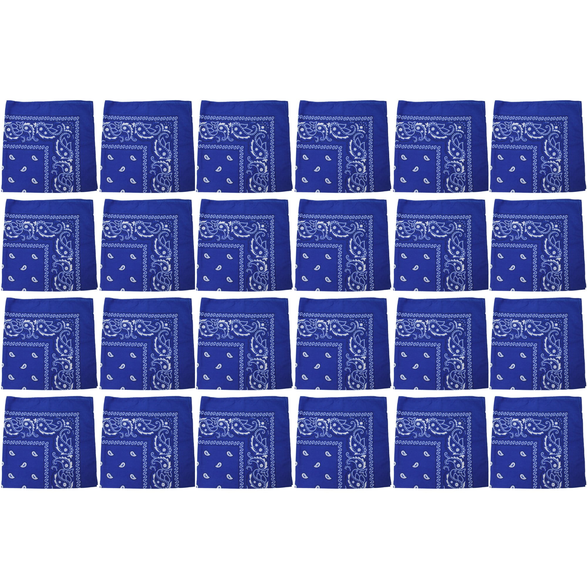 24 Pack Polyester Paisley Bandanas Bulk Pack for Group Activities ...