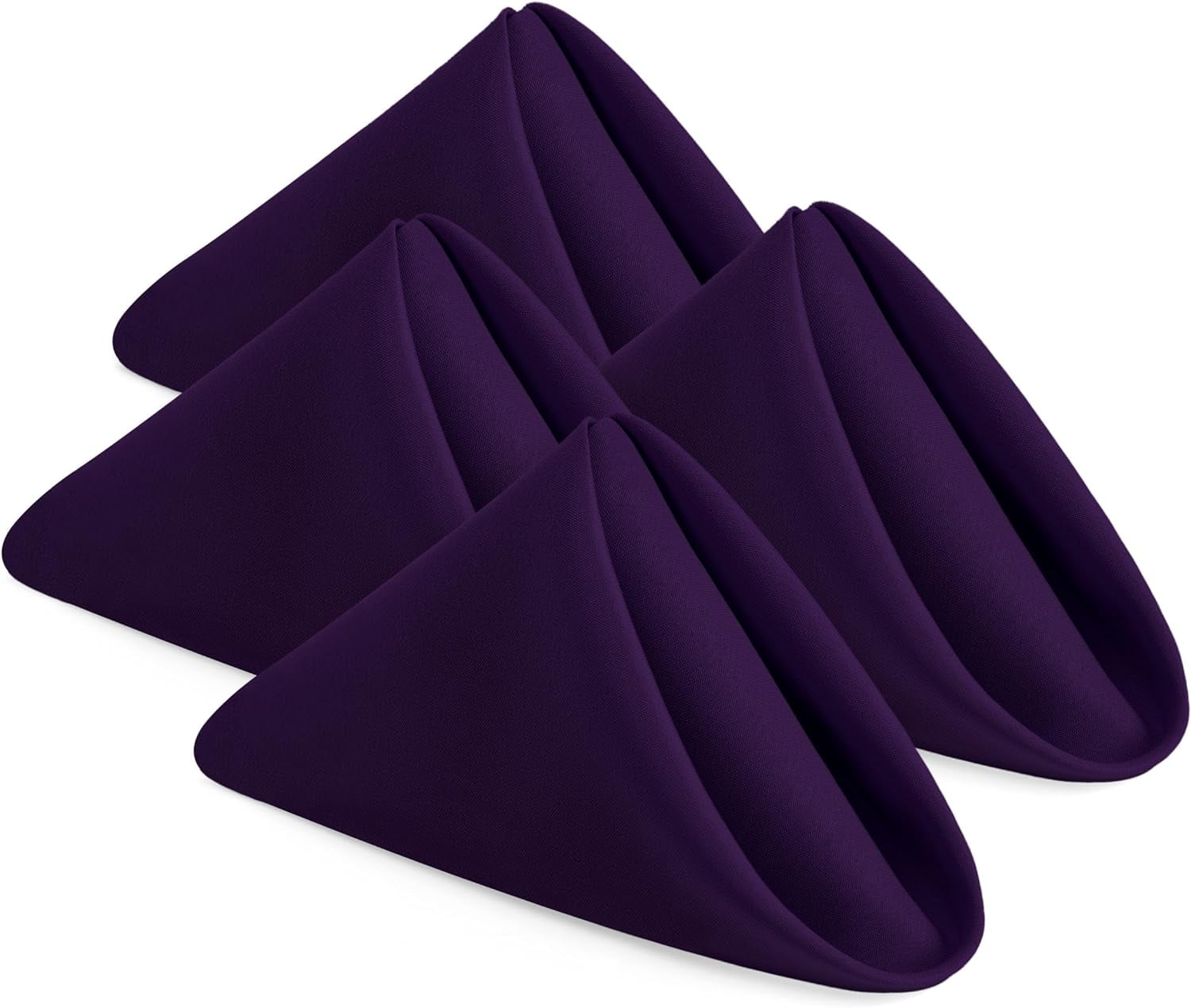 [24 Pack, Purple] Cloth Napkins 17x17 Inches, 100% Polyester Hemmed ...