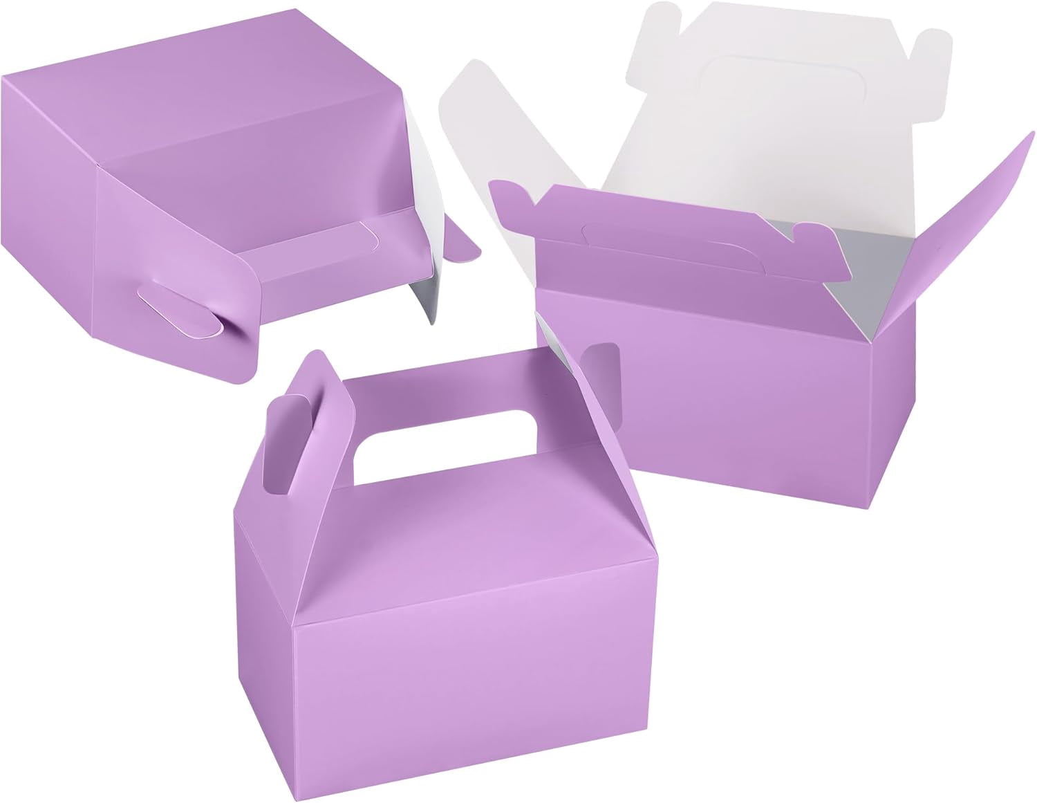 24 Pack Purple Paper Gable Boxes with Handles,Treat Goodie Party Favor ...