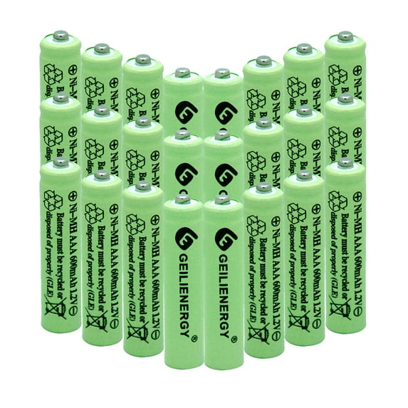 Baobian 24 Pack Rechargeable AAA Batteries, 1.2V NiMH, 600mAh, Low Self ...