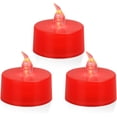 24 Pack Red Light Non-Flickering Flameless Tea Lights, Red Base, Last ...