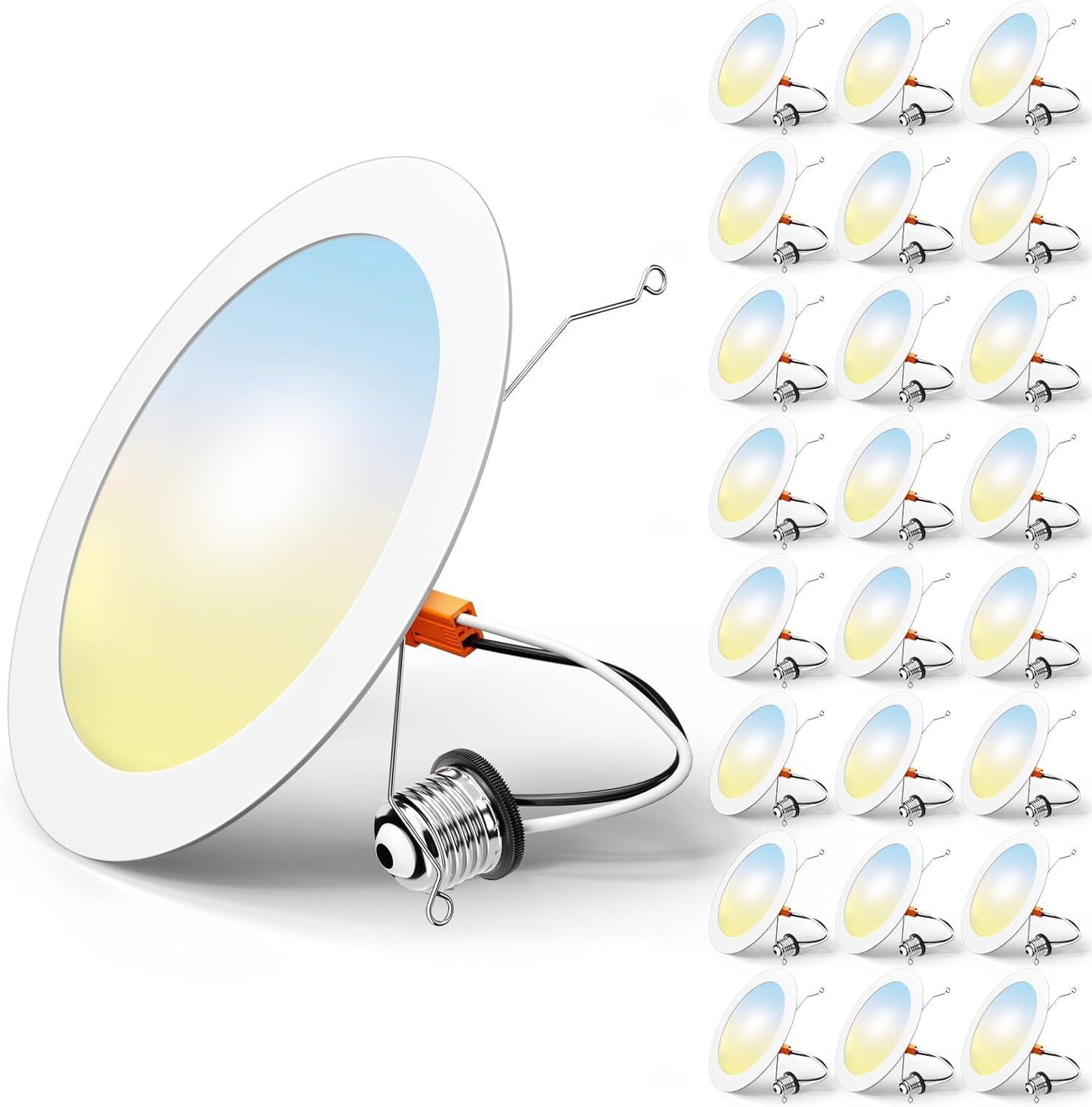 24 Pack Retrofit LED Recessed Lighting 6 Inch, Selectable 2700K/3000K ...