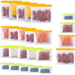 Reusable Silicone Food Storage Bags in Multiple Sizes and Colors
