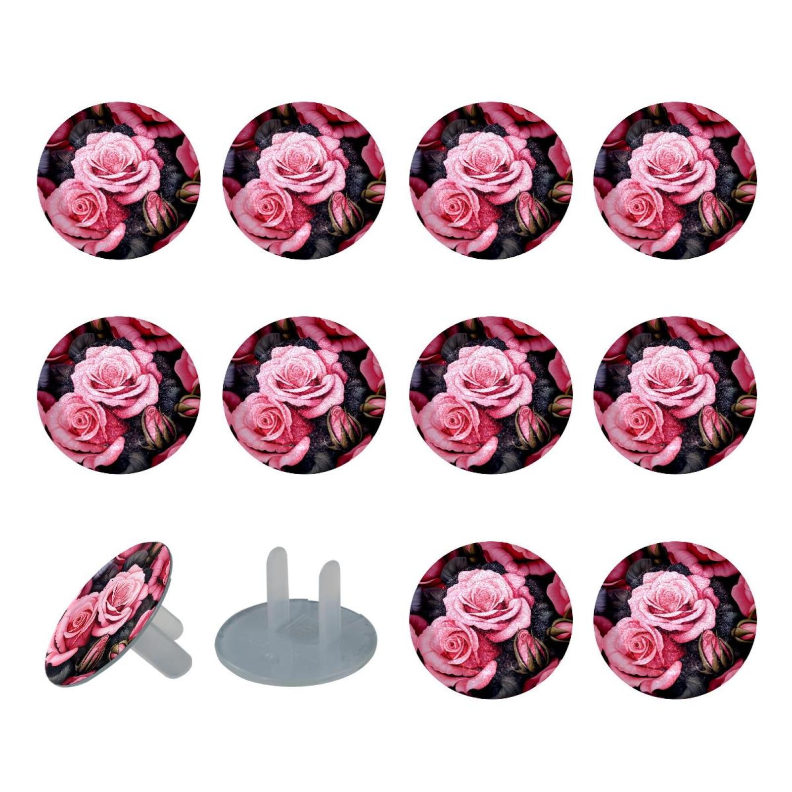 24 Pack Rose Outlet Covers Baby Proofing Socket Protectors Child Safety ...