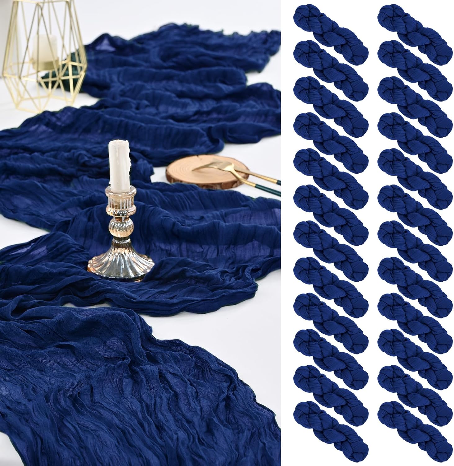 24 Pack Royal Blue Cheesecloth Table Runner, 10ft Wedding Cheesecloth ...