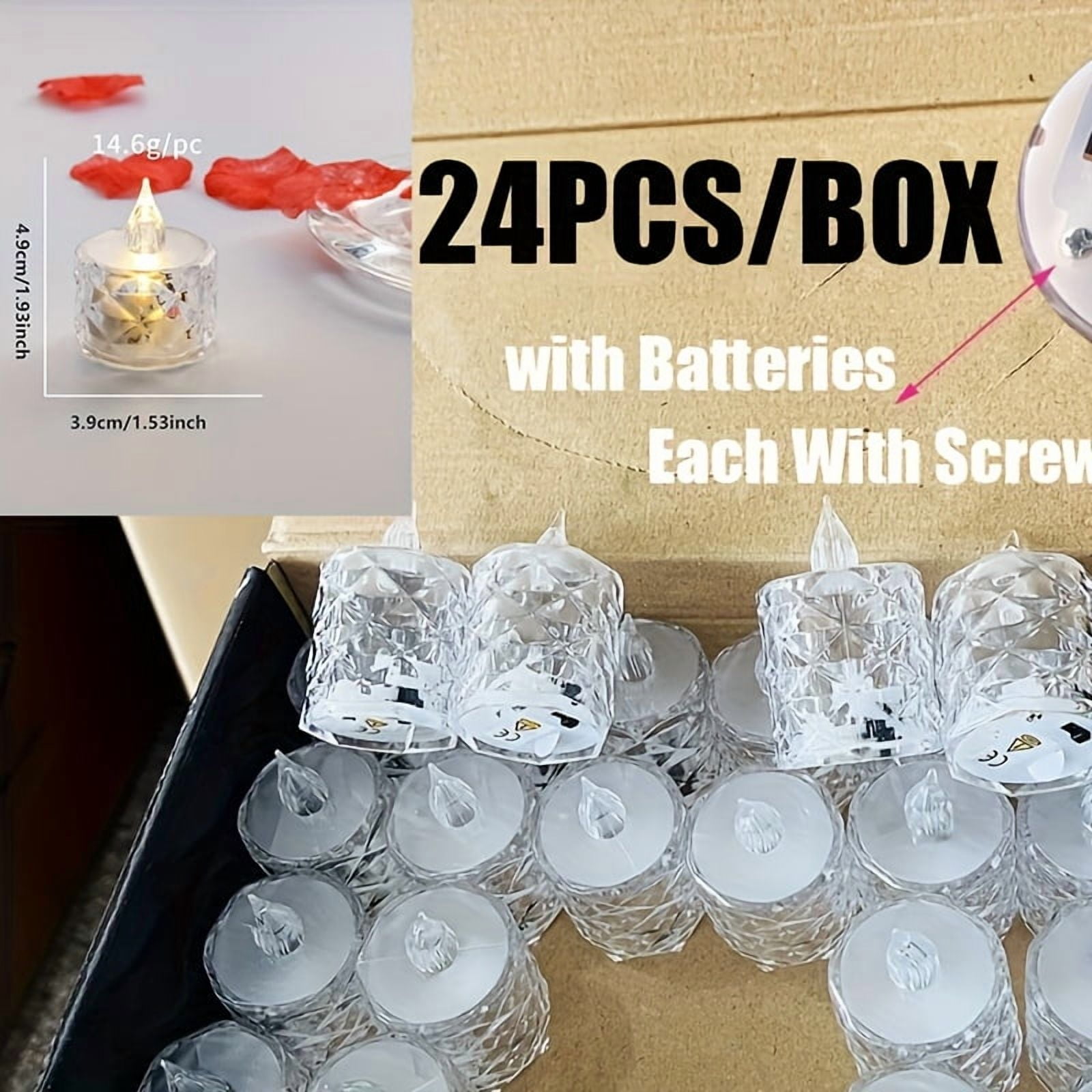 24-Pack Safe Flameless LED Candles, Battery-Operated Fake Tea Lights ...