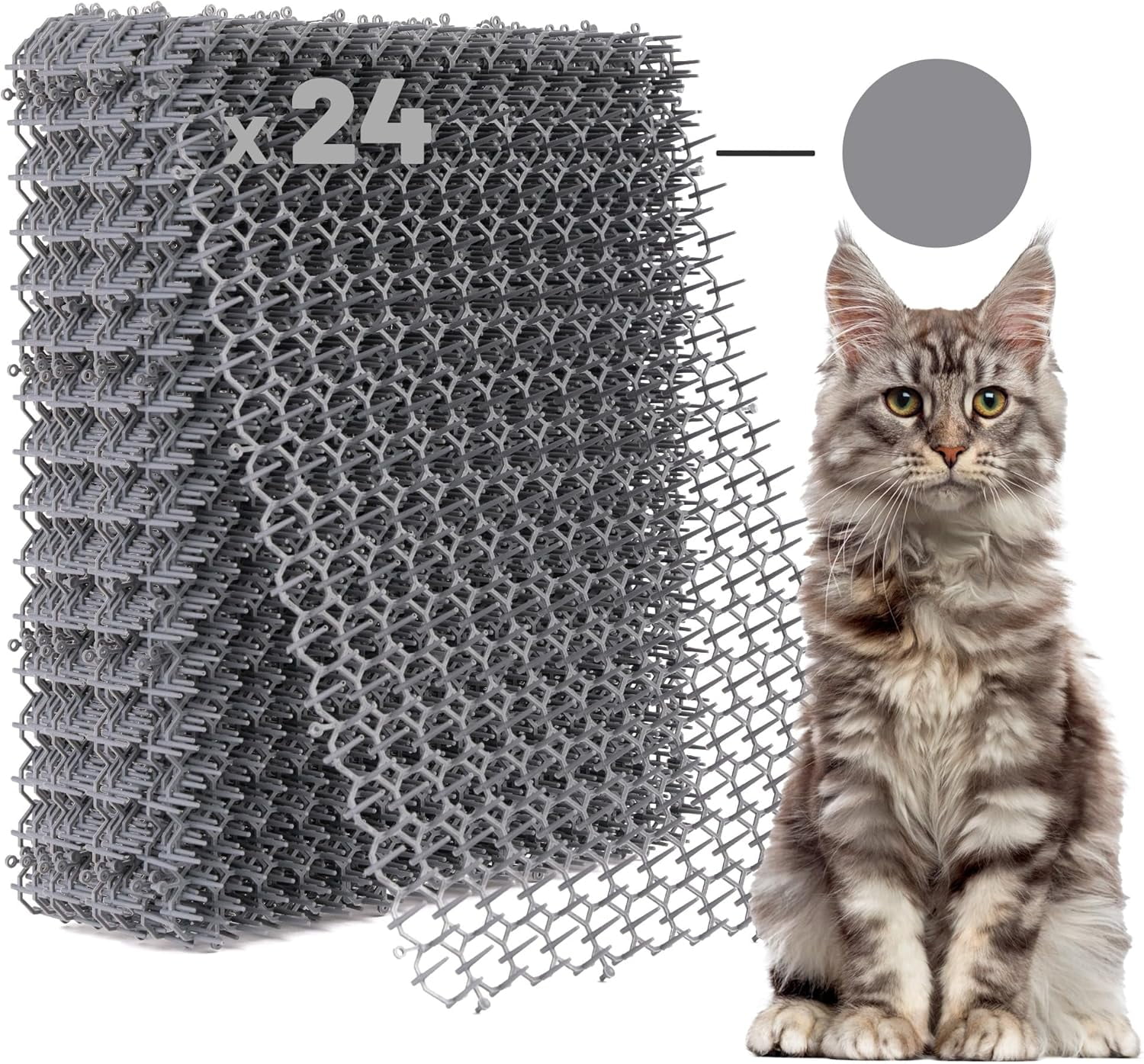 24 Pack Scat Mat for Cats - 16.5 x 13.4 Inch Cat Spikes Mat with 1 Inch ...
