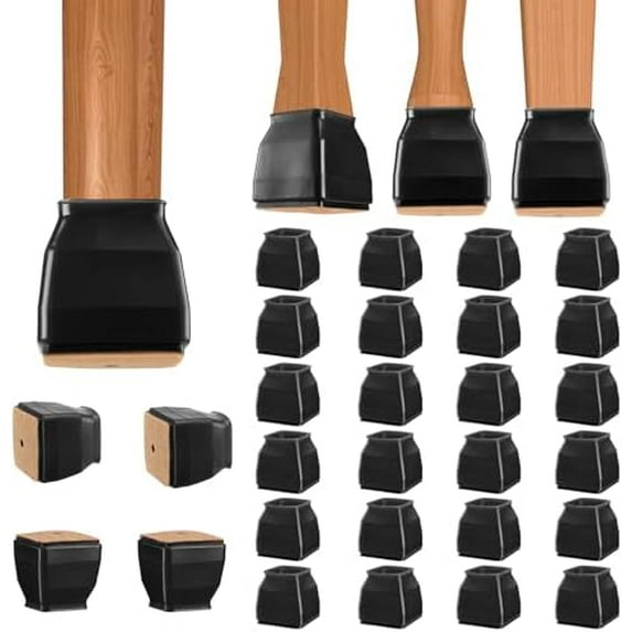 24 Pack Silicone Chair Leg Floor Protectors, Stool Leg Protectors Cap ...