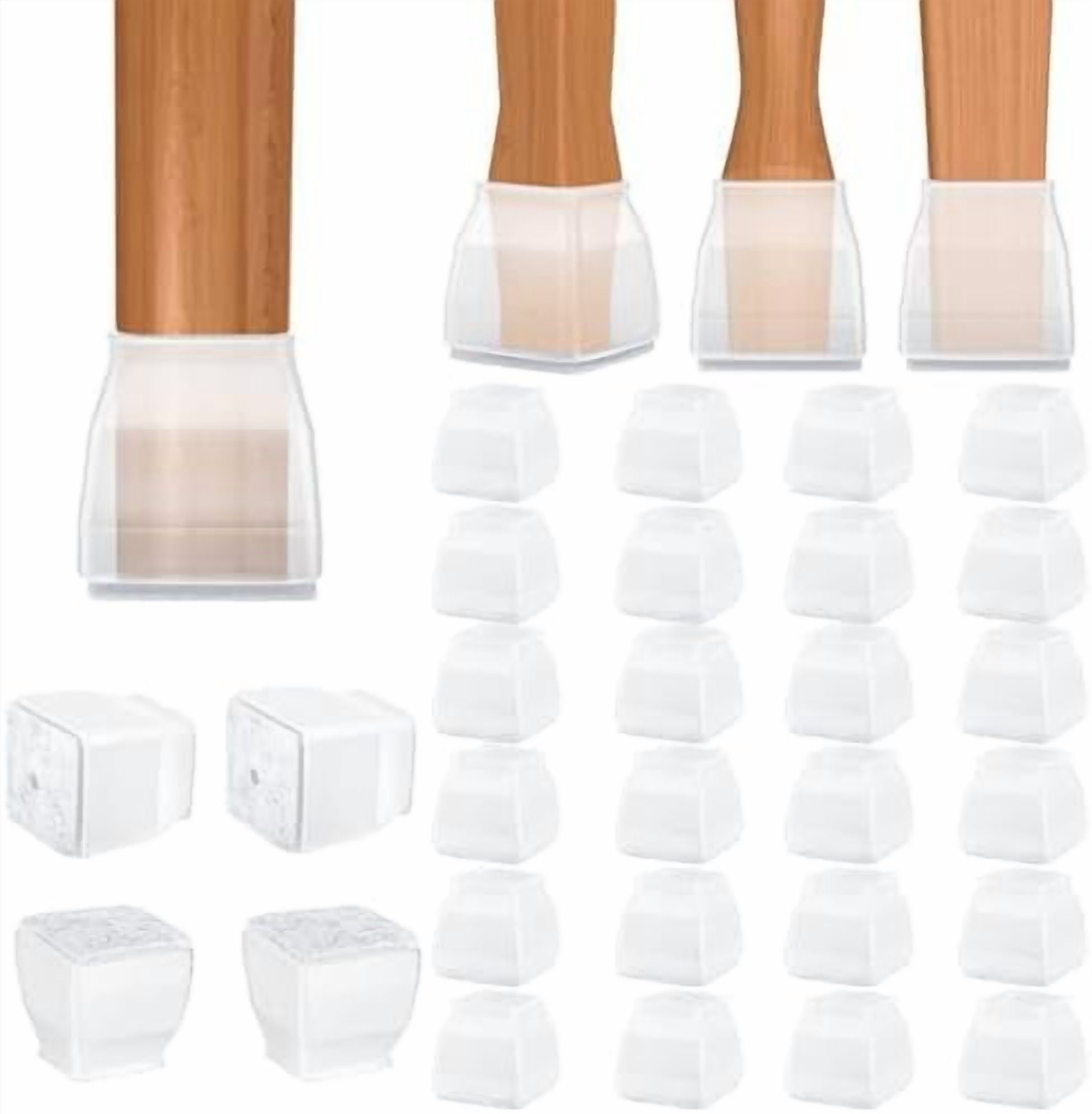 24 Pack Silicone Chair Leg Floor Protectors, Stool Leg Protectors Cap ...