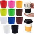 24 Pack Silicone Cup Sleeves, Reusable Heat Resistant Anti Slip Mug ...