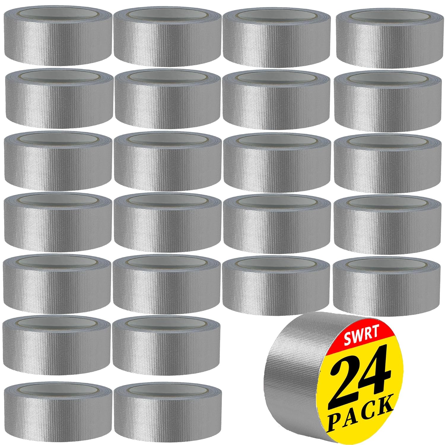 24-Pack Silver Heavy Duty Duct Tape Strong Adhesive, 2 Inch x 720 Yd ...
