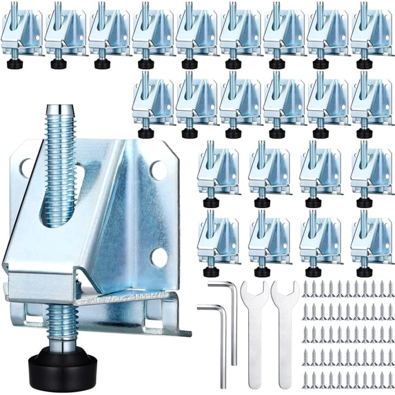 24 Pack Silver Heavy Duty Leveling Feet For Workbench Furniture Table ...