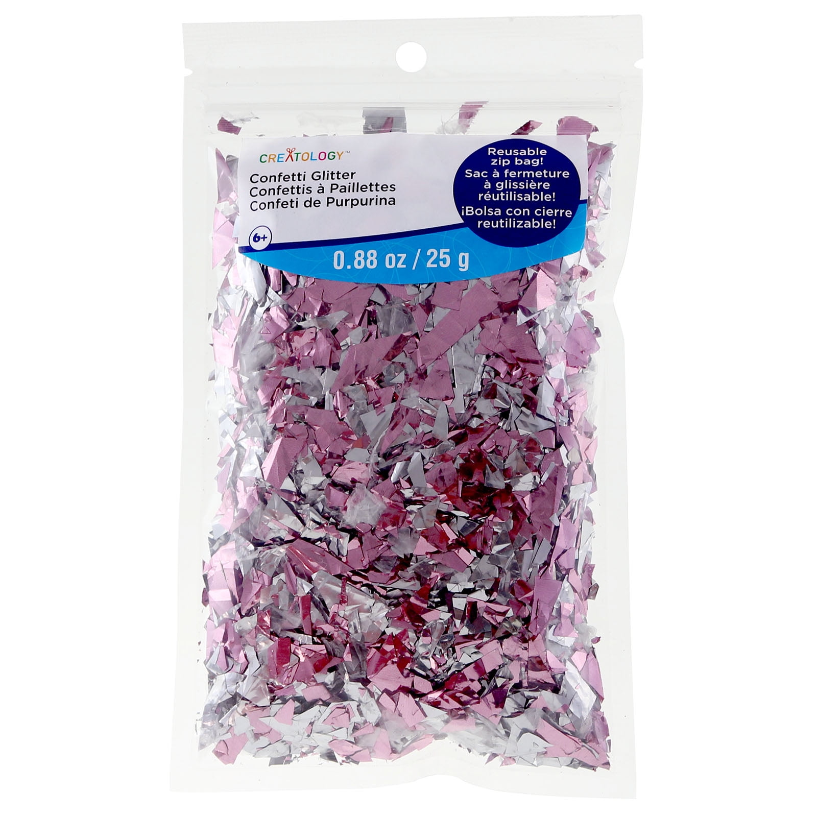 24 Pack: Silver & Light Pink Confetti Glitter by Creatology™ - Walmart.com