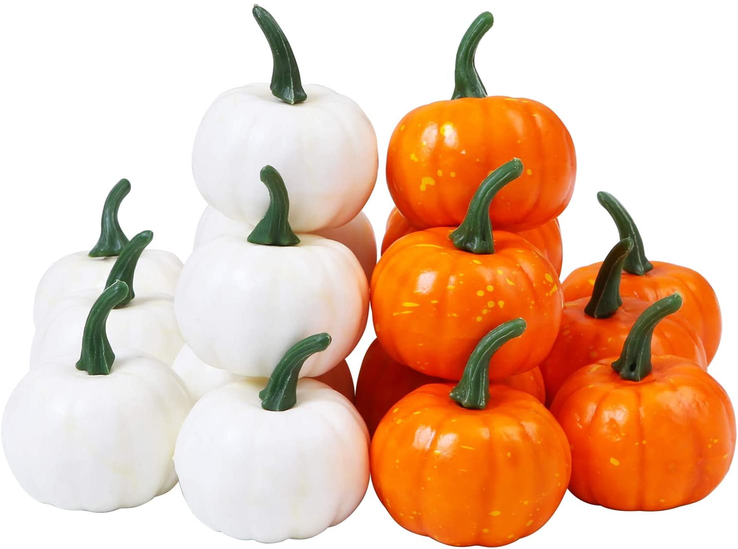 24 Pack Small Artificial Lifelike Pumpkin Fall Harvest Mini Pumpkins ...