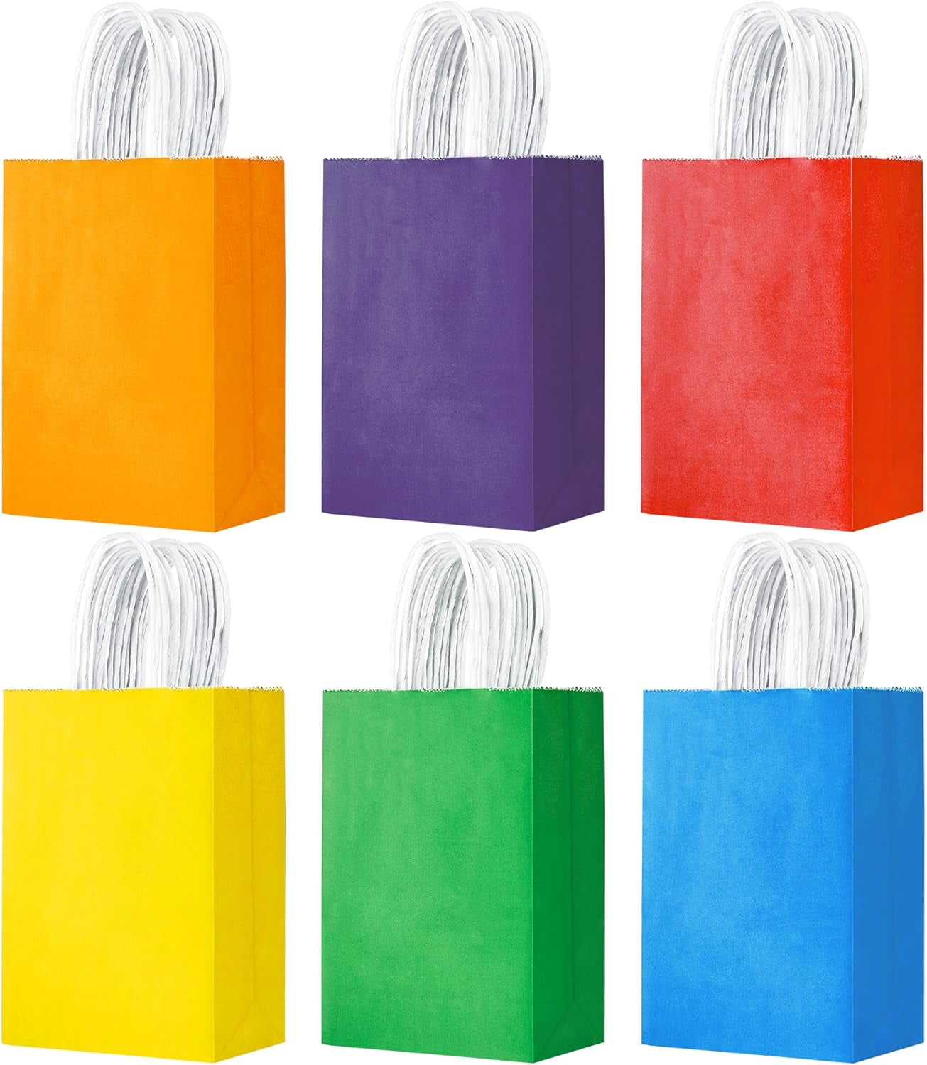 24 Pack Small Gift Bags 5.8"×3.2"×8.25" Kraft Paper Bags with Handles ...