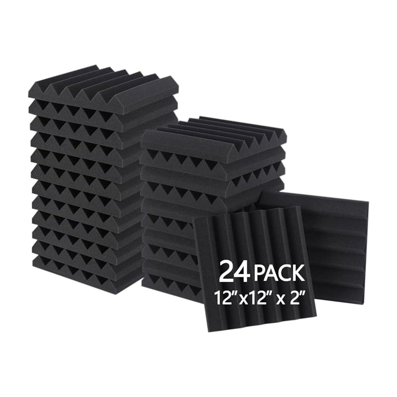 24 Pack Sound Proof Foam Panels 2x12x12Inch, Acoustic Foam Retardant ...