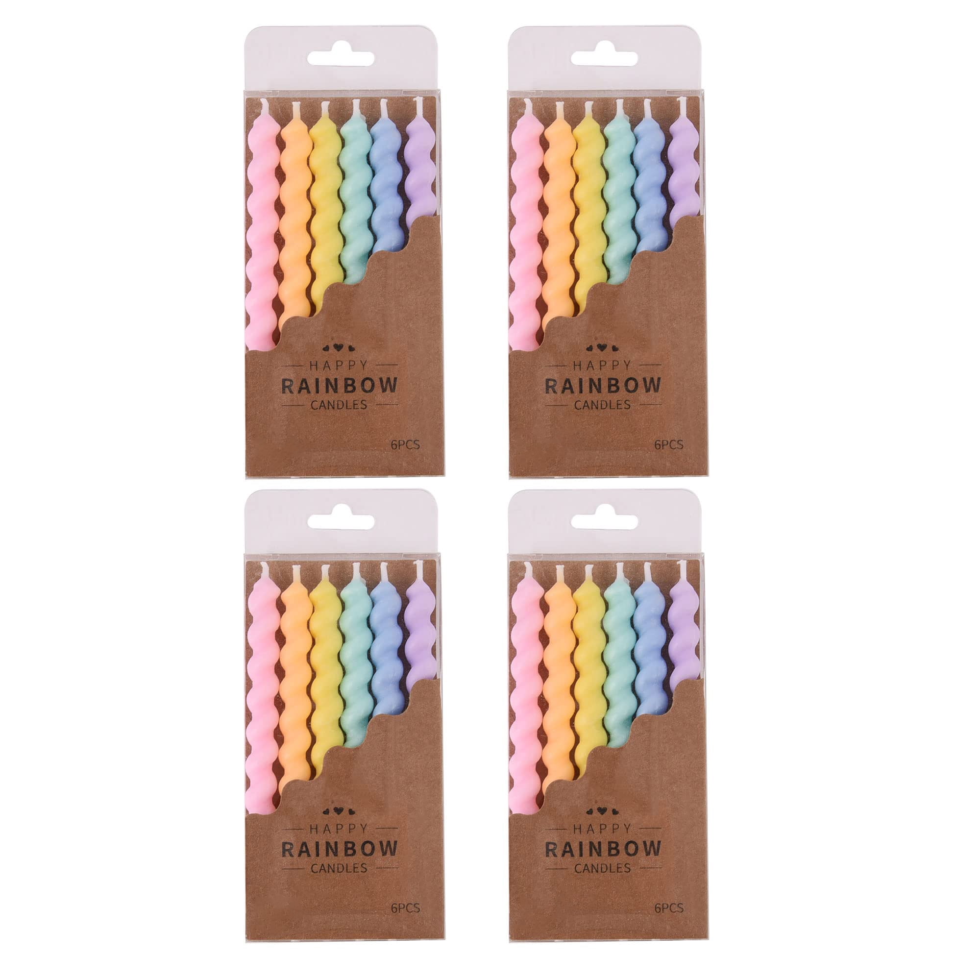 24-Pack Spiral Birthday Candles with Holders, Festive Cake Candles for ...