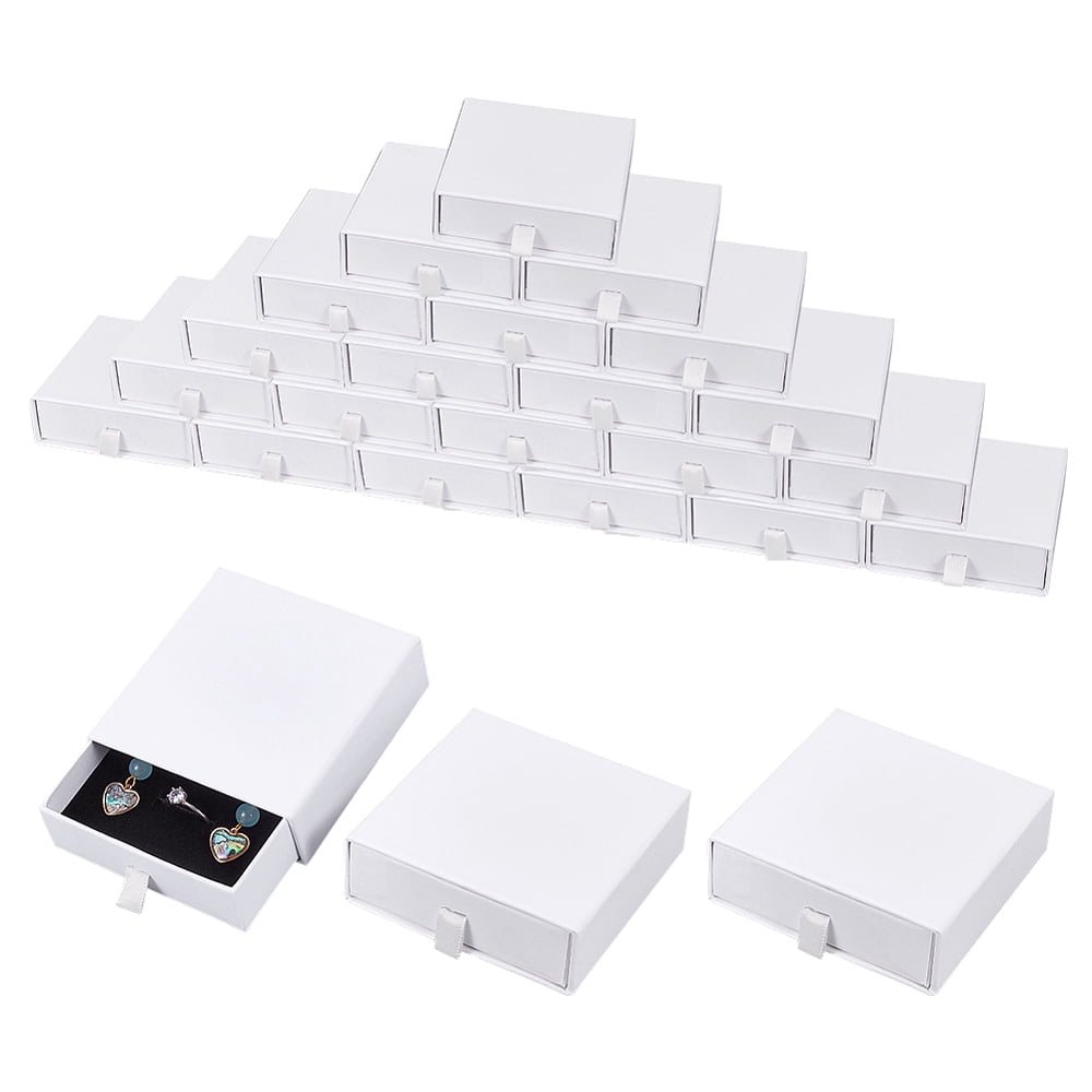 24 Pack Square Drawer Gift Boxes Cardboard Jewelry Boxes DIY White ...