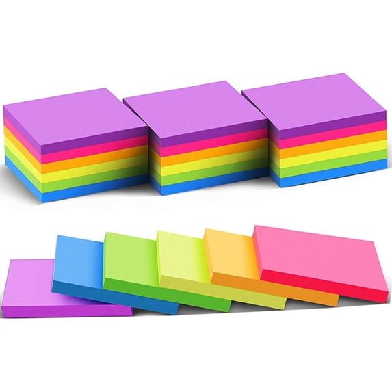 (24 Pack) Sticky Notes 3x3 in Post Bright Stickies Colorful Super ...