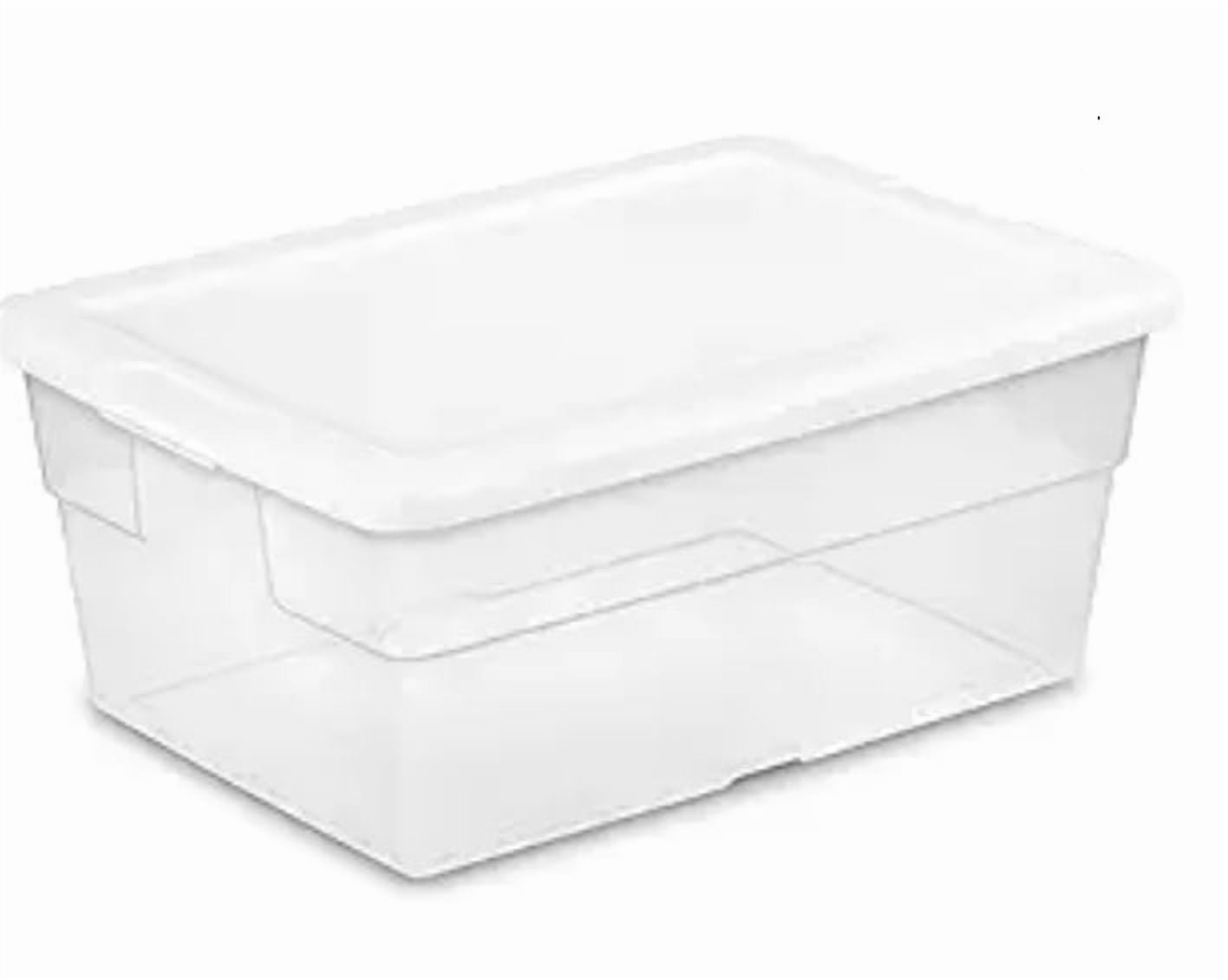 24-Pack Storage Box, Stackable Clear Plastic Bins with Snap-On Lids, 16 ...