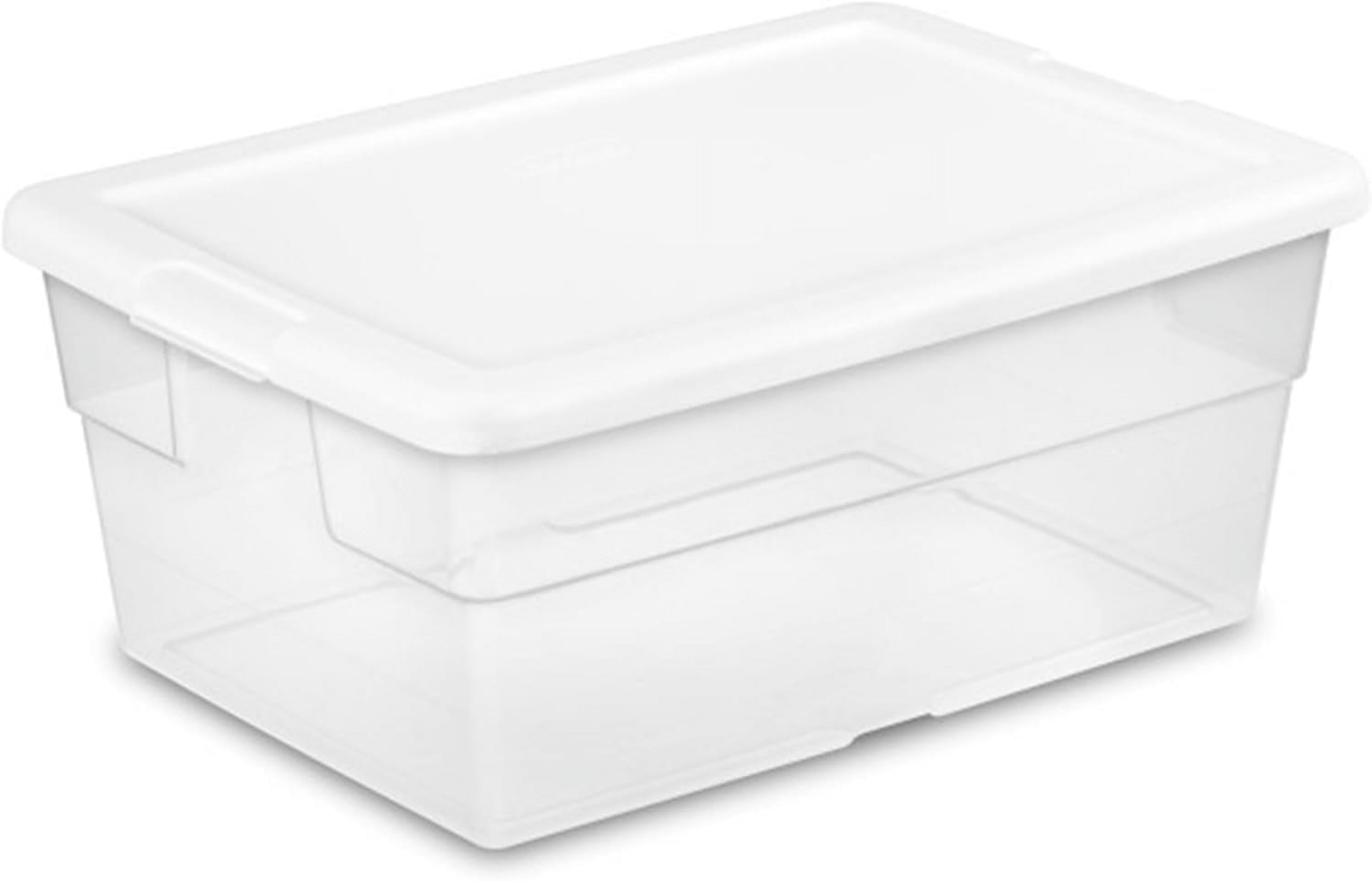 24-Pack Storage Box, Stackable Clear Plastic Bins with Snap-On Lids, 16 ...
