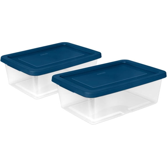 24 Pack Storage Boxes Clear Plastic Stackable Containers Lightweight ...