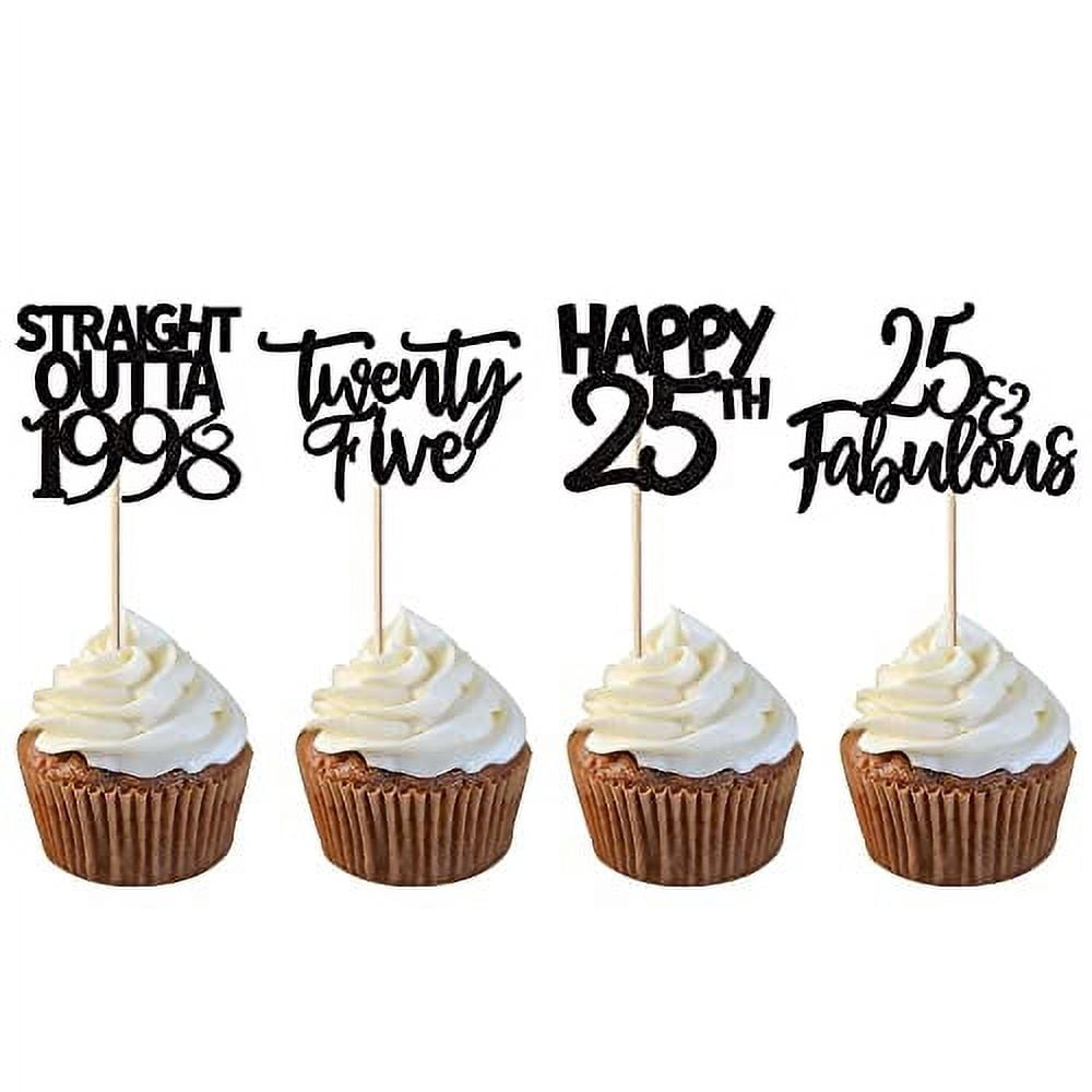 24 Pack Straight Outta 1998 Cupcake Toppers Glitter Twenty-five Happy ...