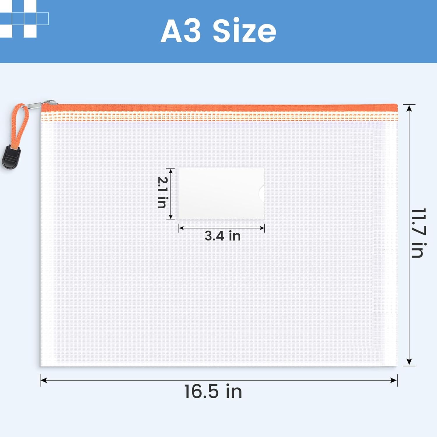 24 Pack Super Large Mesh Zipper Pouch Bags, A3 (16.5×11.7 in) Storage ...