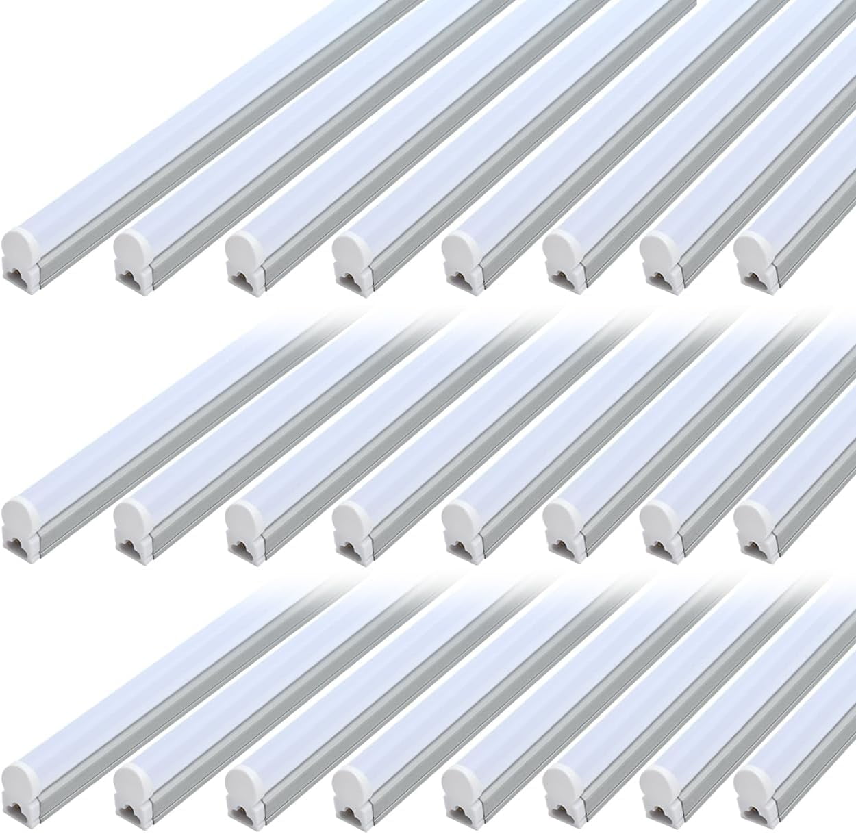 24 Pack T5 Integrated Single Fixture, 4FT Linkable LED Shop Light Milky ...